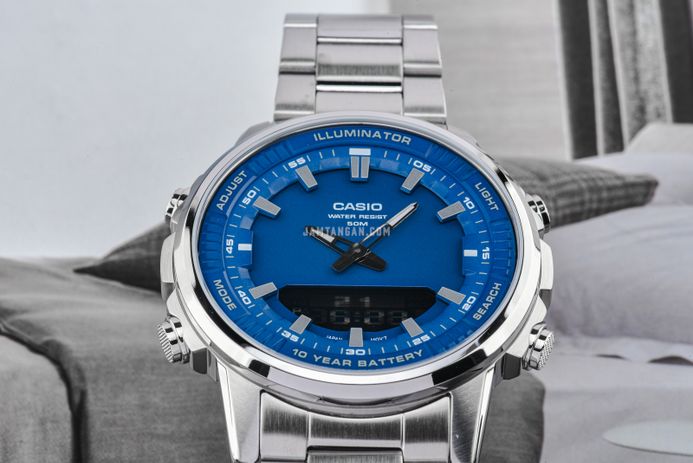 Casio General AMW-880D-2A1 AMW-880D-2A1VDF Digital Analog Blue Dial ...