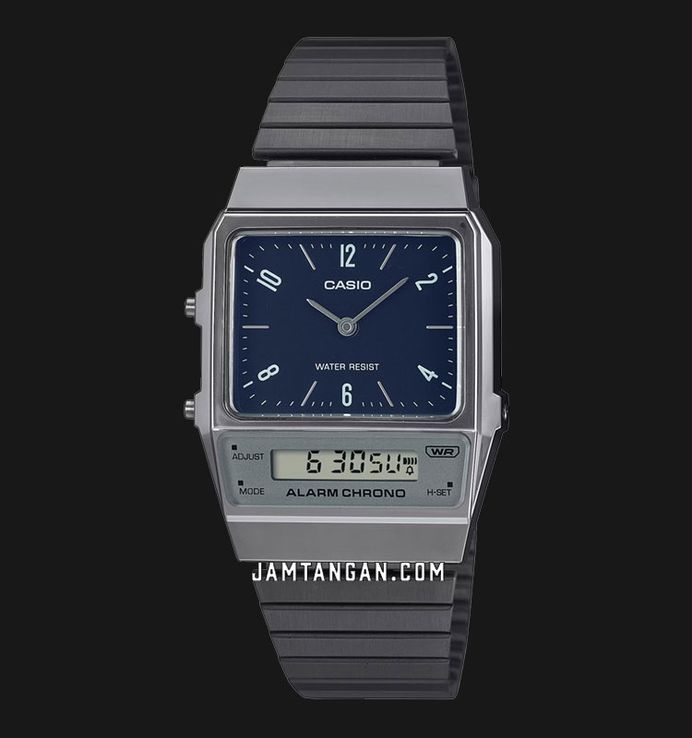 Casio General AQ-800EB-2ADF Vintage Blue Navy Digital Analog Dial ...