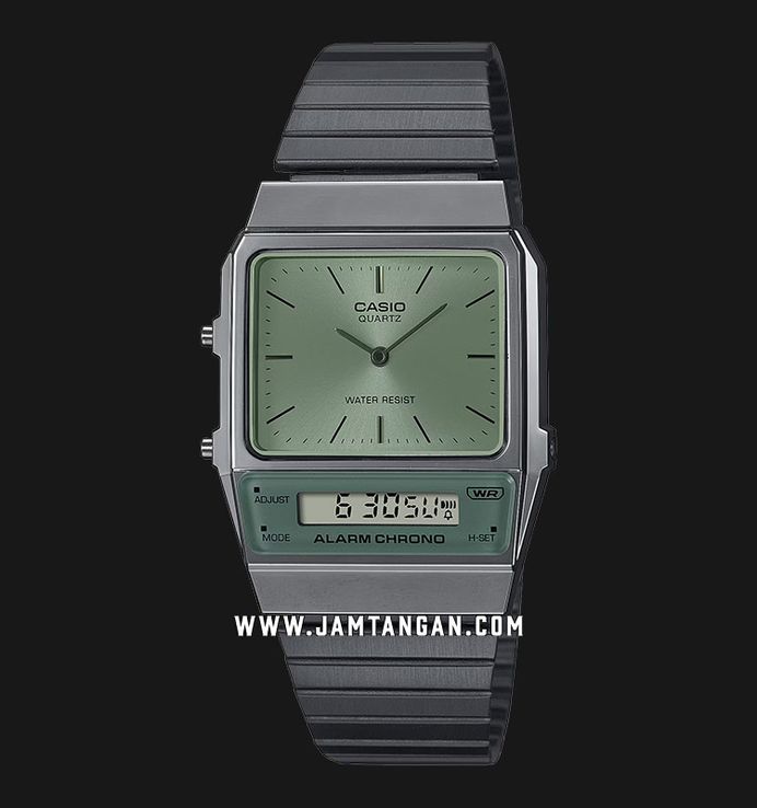 Casio General AQ-800ECGG-3ADF Vintage Green Digital Analog Dial ...