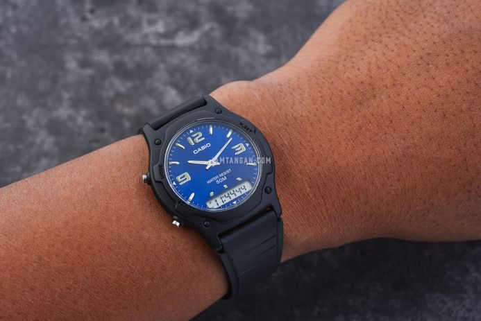 Casio General AW-49HE-2A AW-49HE-2AVDF Digital Analog Dial Black Resin ...