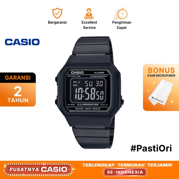 Casio General B650WB-1BDF Men Digital Dial Black Stainless Steel Strap ...