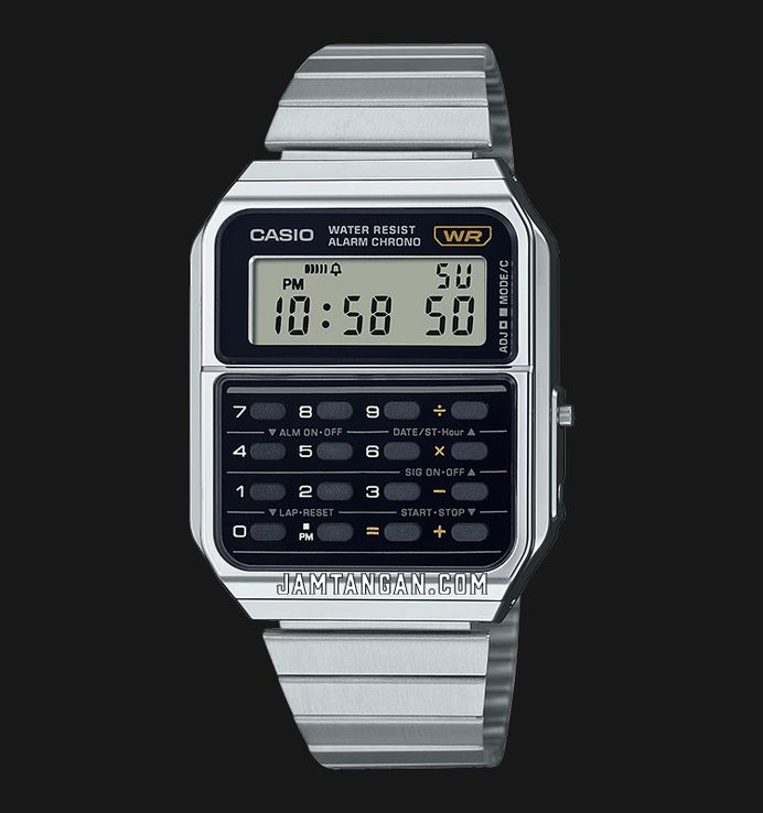 Casio General CA-500WE-1ADF Vintage Calculator Digital Dial Stainless ...