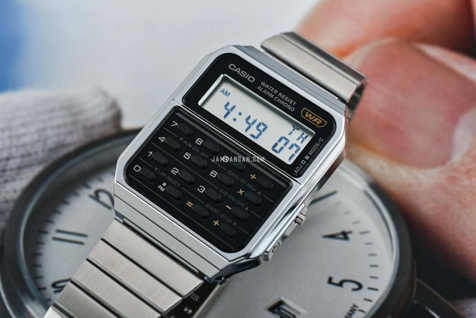Casio General CA-500WE-1ADF Vintage Calculator Digital Dial Stainless ...