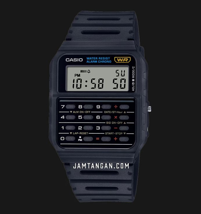Casio General CA-53W-1Z Digital Databank Black Resin Band | JAMTANGAN.COM