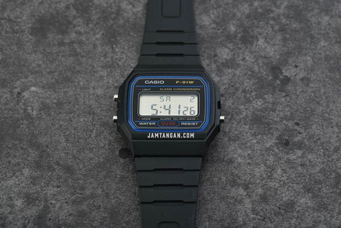 Casio General F-91W-1DG Classic Digital Dial Black Resin Band | JAMTANGAN.COM