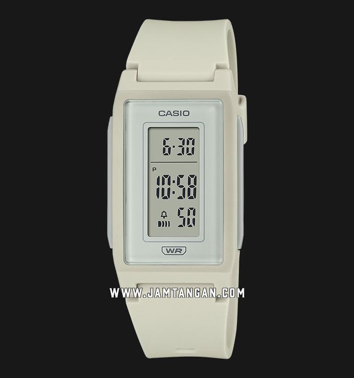 Casio General LF-10WH-8DF Digital Dial Beige Resin Band | Jamtangan.com