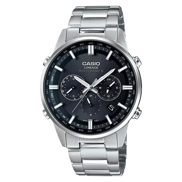 Casio Lineage LIW-M700D-1A Tough Solar Chronograph Black Dial Stainless ...