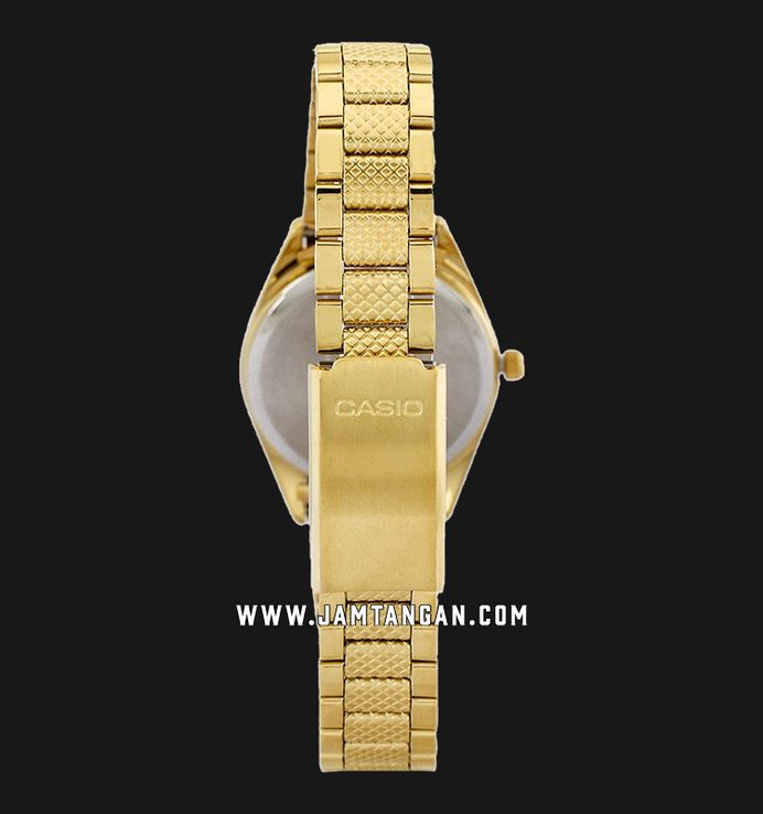 Casio General LTP-1274G-7ADF Enticer Ladies White Dial Gold Stainless ...