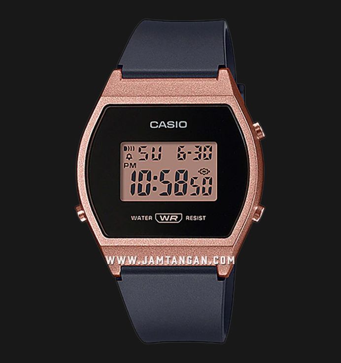 Casio General LW-204-1ADF Digital Dial Black Resin Band | Jamtangan.com