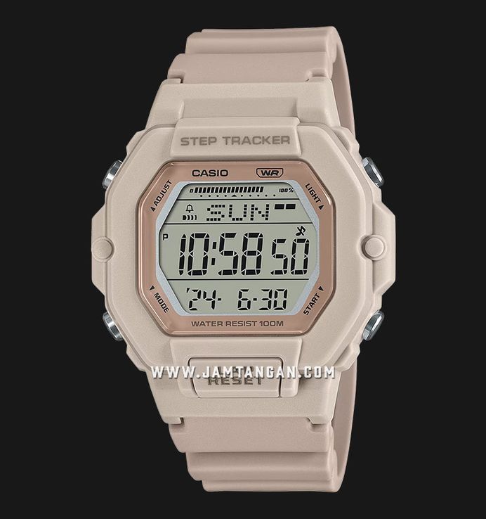 Casio LWS-2200H-4A LWS-2200H-4AVDF Digital Dial Beige Resin Band | Jamtangan.com