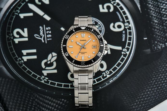 Casio General MDV-10D-4A2 MDV-10D-4A2VDF Baby Duro Men Salmon Dial ...
