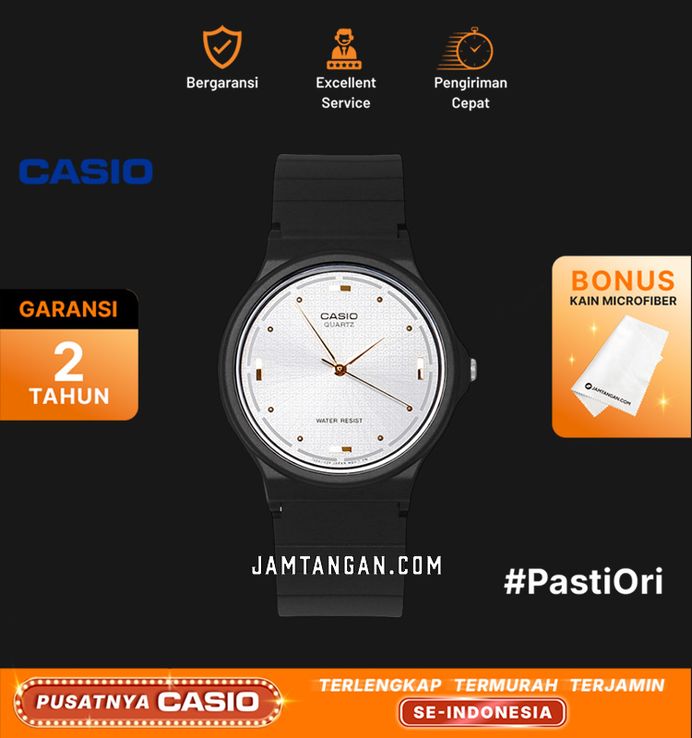 Casio General MQ-76-7A1LDF Silver Dial Black Resin Strap | Jamtangan.com