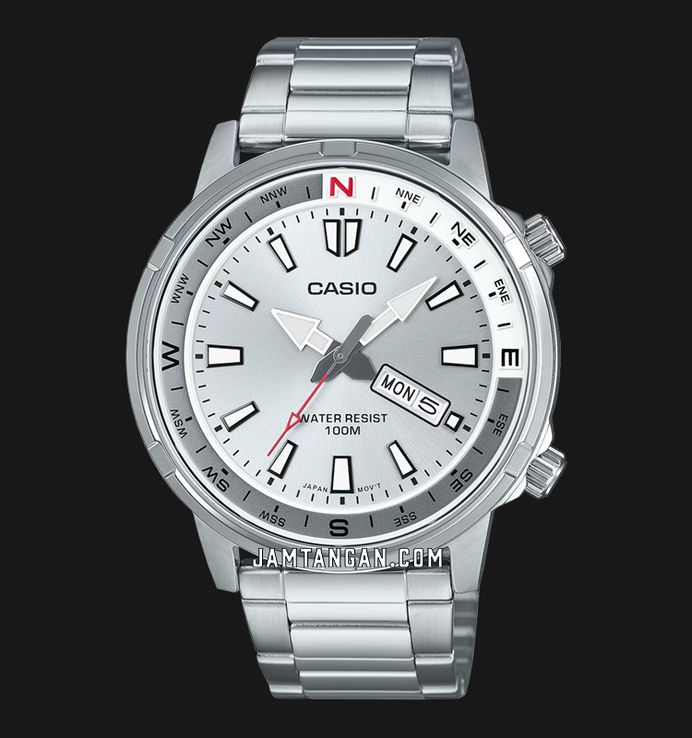 Casio General MTD-130D-7A MTD-130D-7AVDF Men Analog Silver Dial ...