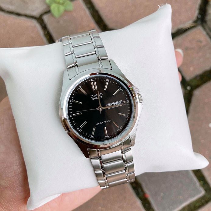 Casio General MTP-1239D-1ADF Black Dial Stainless Steel Band ...