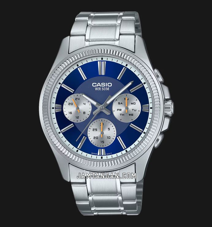 Casio General MTP-1375PD-2A1VEF Men Blue Dial Stainless Steel Band ...