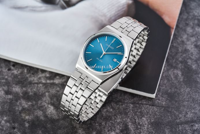 Casio General MTP-B145D-2A2 MTP-B145D-2A2VDF Blue Dial Stainless Steel ...