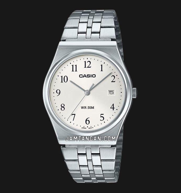 Casio General MTP-B145D-7B MTP-B145D-7BVDF White Dial Stainless Steel Band | Jamtangan.com