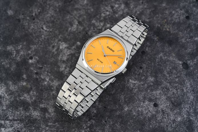 Casio General MTP-B145D-9A MTP-B145D-9AVDF Yellow Dial Stainless Steel ...