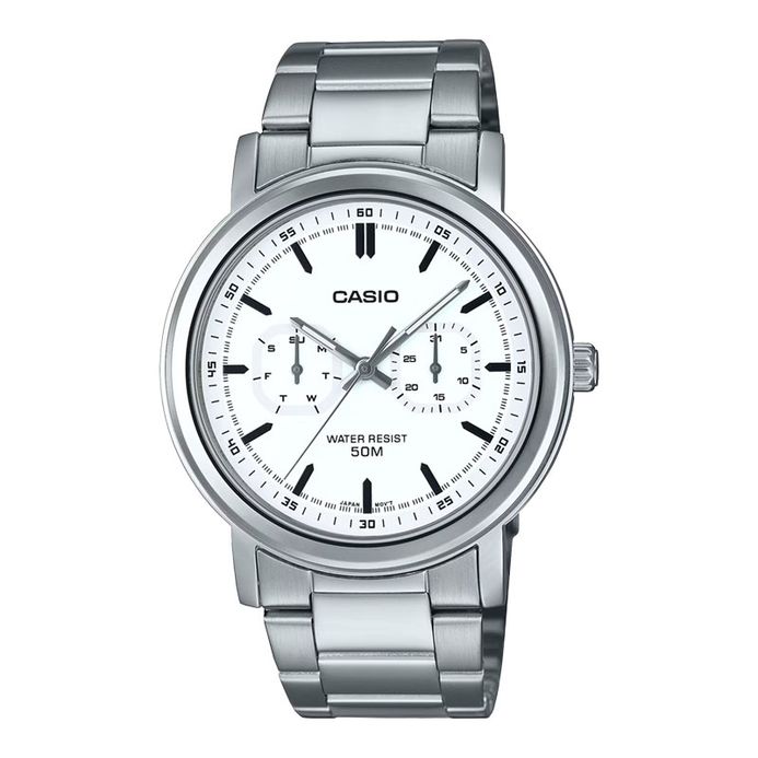 Casio General MTP-E335D-7E MTP-E335D-7EVDF Men White Dial Stainless ...