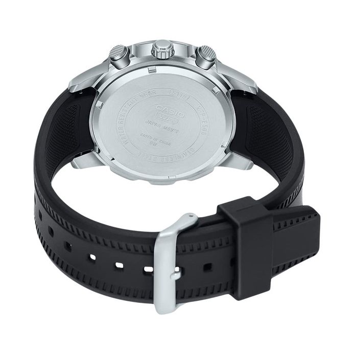 Casio General MTP-E505-3A MTP-E505-3AVDF Chronograph Green Dial Black Resin Band | JAMTANGAN.COM