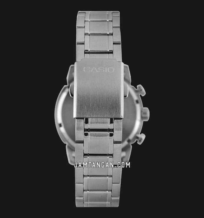 Casio General MTP-E510D-1A1 MTP-E510D-1A1VDF Chronograph Men Black Dial Stainless Steel Band ...