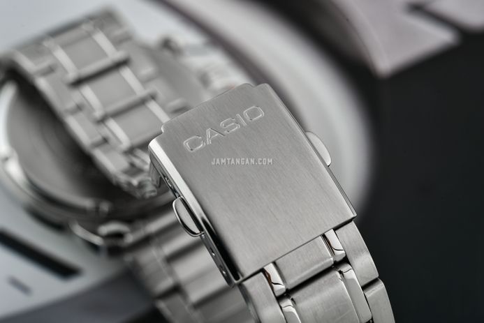 Casio General MTP-E510D-7A MTP-E510D-7AVDF Chronograph Men Silver Dial Stainless Steel Band ...