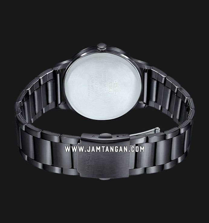 Casio General MTP-E600B-2BDF Men Blue Dial Black Stainless Steel Band | Jamtangan.com