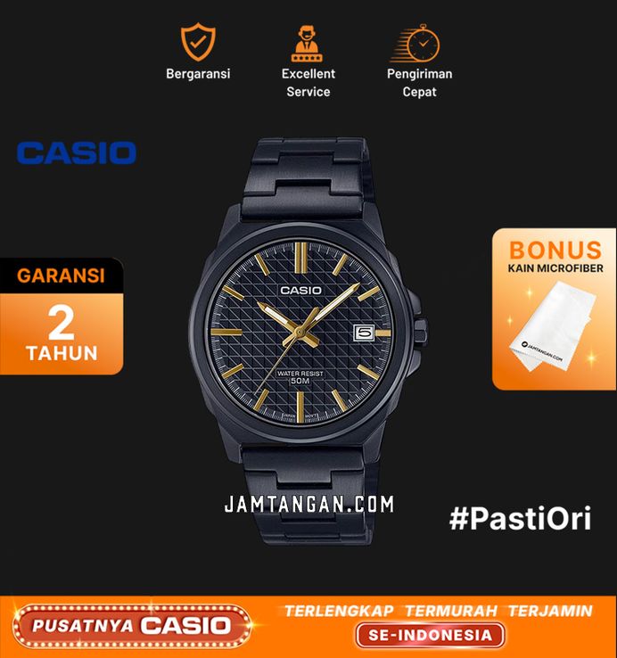 Casio General MTP-E720B-1A MTP-E720B-1AVDF Grid Pattern Black Dial ...