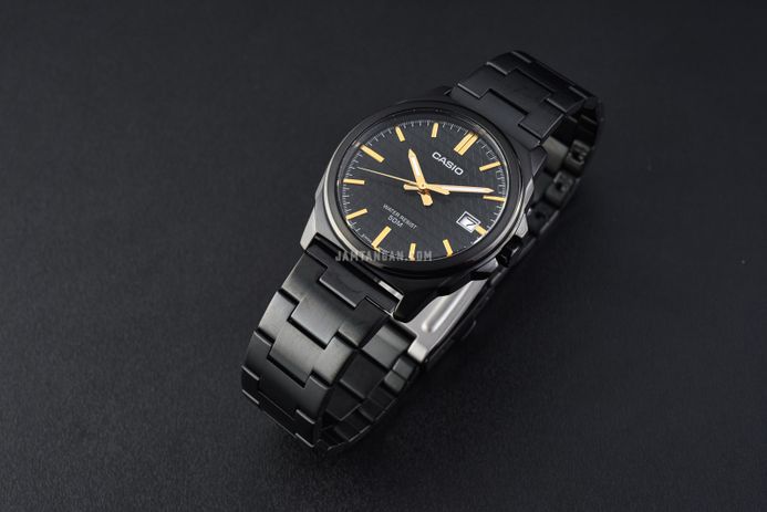 Casio General MTP-E720B-1A MTP-E720B-1AVDF Grid Pattern Black Dial Black Stainless Steel Band ...