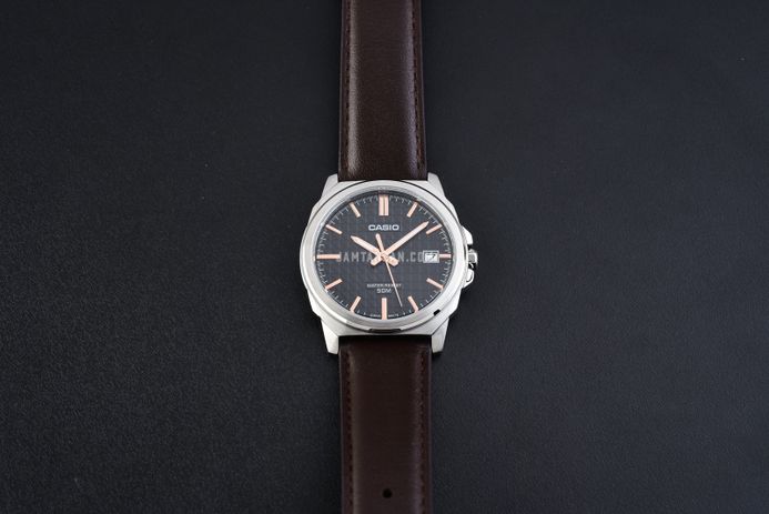 Casio General MTP-E720L-5A MTP-E720L-5AVDF Men Analog Black Grid ...