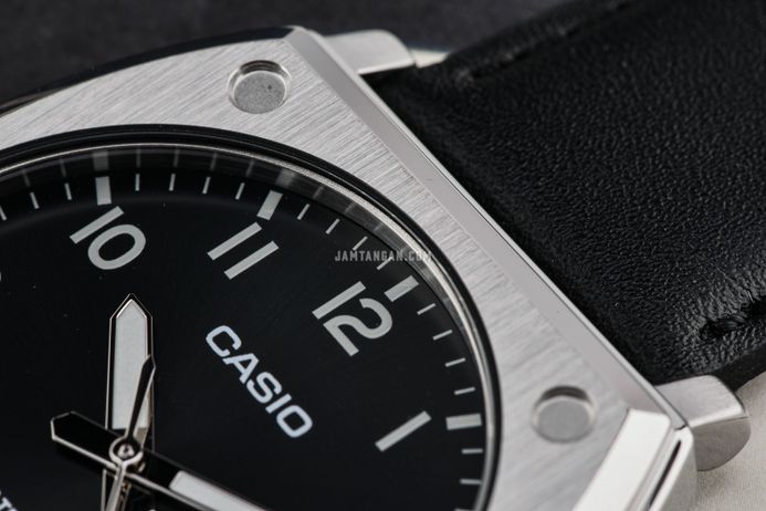 Casio General MTP-E730L-1A MTP-E730L-1AVDF Men Black Dial Black Leather ...