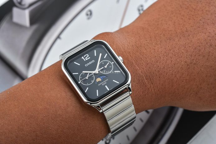 Casio General MTP-M305D-1A MTP-M305D-1AVDF Men Moon Phase Black Dial ...