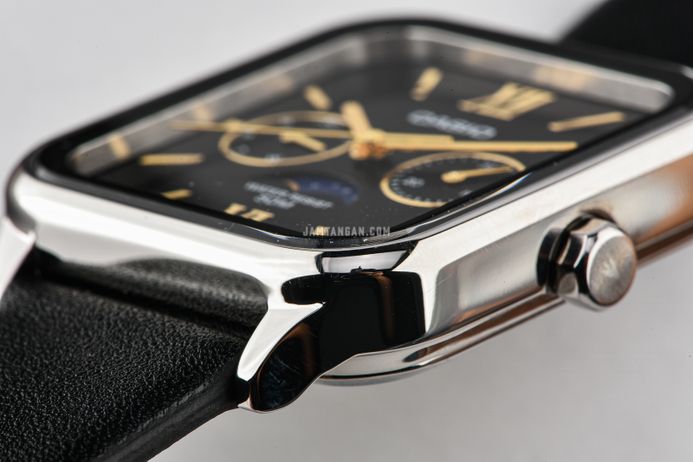 Casio General MTP-M305L-1A2 MTP-M305L-1A2VDF Men Moon Phase Black Dial ...