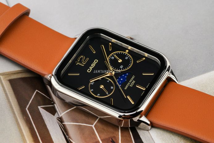 Casio General MTP-M305L-1A MTP-M305L-1AVDF Men Moon Phase Black Dial ...