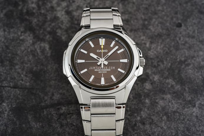 Casio General MTP-RS100D-5A MTP-RS100D-5AVDF Solar Powered Brown Dial ...