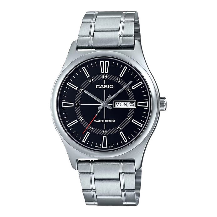 Casio General MTP-V006D-1CUDF Black Dial Stainless Steel Band ...