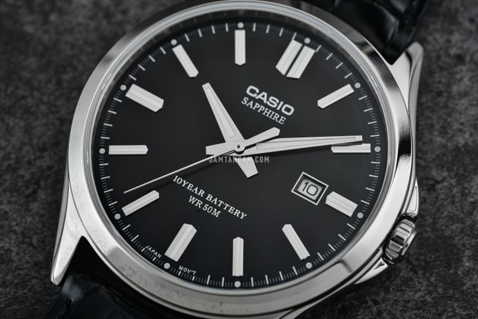 Casio General MTS-100L-1A MTS-100L-1AVDF Men Black Dial Black Leather ...