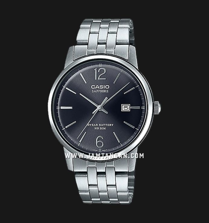 Casio General MTS-110D-1A MTS-110D-1AVDF Men Black Dial Stainless Steel Band | Jamtangan.com