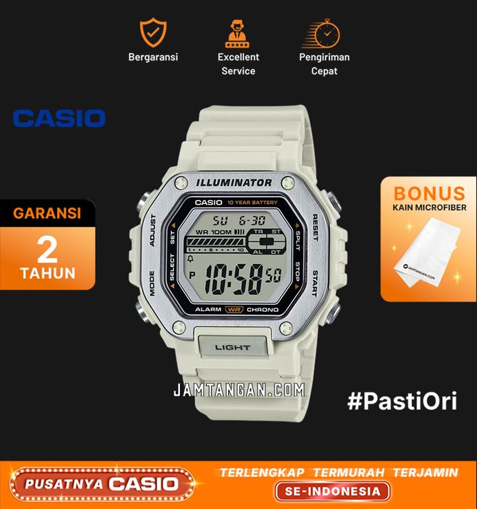 Casio General MWD-110H-8AVDF Men Illuminator Digital Dial Light Grey ...