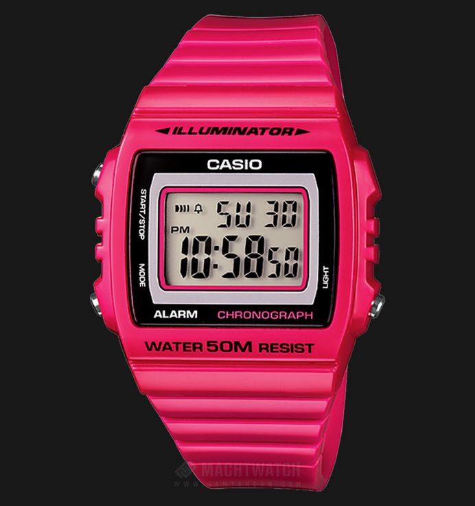 Casio General W-215H-4A W-215H-4AVDF Square Digital Dial Pink Resin ...