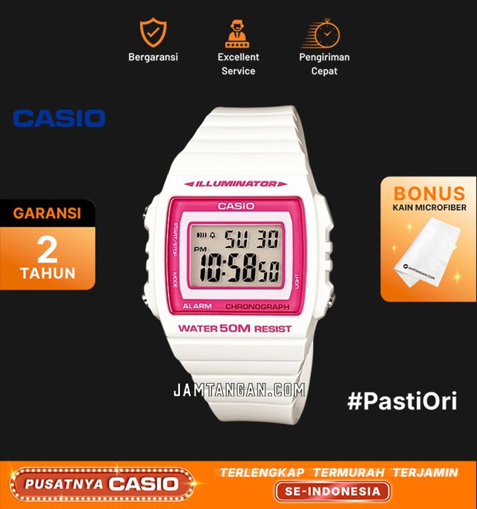Casio Standar W-215H-7A2 W-215H-7A2VDF Alarm Chrono WR 50M Digital Dial ...