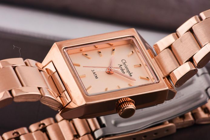 Christophe Arden CA 1004 LH BRGLN Ladies Rose Gold Dial Rose Gold Steel ...
