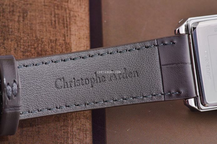 Christophe Arden CA 2003 MD LSSLG Men Stone Gray Dial Gray Leather ...