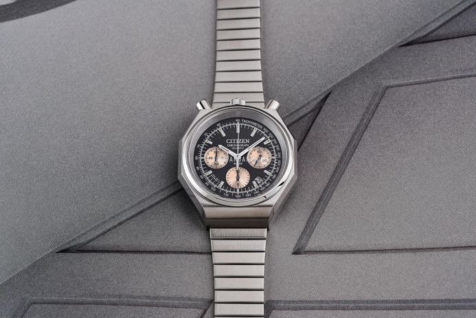 Citizen Chronograph AN3700-54E Tsuno Crono Record Label Black Dial ...