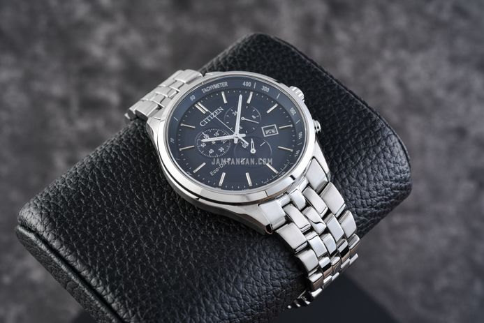 Citizen Eco-Drive AT2140-55L Chronograph Men Blue Dial Stainless Steel ...