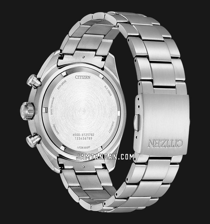 Citizen Eco Drive AT2480-81L Men Chronograph Blue Dial Super Titanium ...