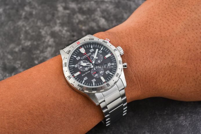 Citizen Eco Drive AT2520-89E Chronograph Black Dial Stainless Steel ...