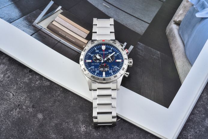 Citizen Eco Drive AT2520-89L Chronograph Men Blue Dial Stainless Steel ...
