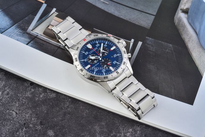 Citizen Eco Drive AT2520-89L Chronograph Men Blue Dial Stainless Steel ...