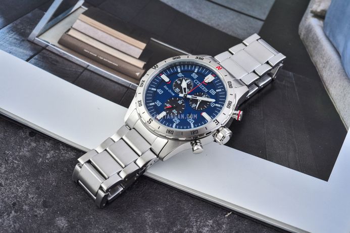 Citizen Eco Drive AT2520-89L Chronograph Men Blue Dial Stainless Steel ...